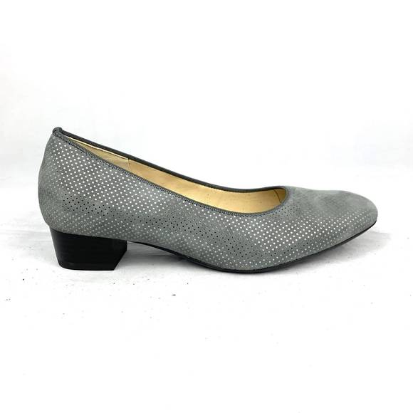 Ara | Shoes | New Ara Miranda Low Heel In Pewter Pindot | Poshmark